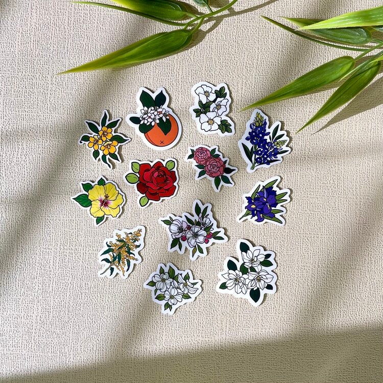Tiny Flowers Sticker Pack Mini Stickers Vinyl Waterproof | Etsy