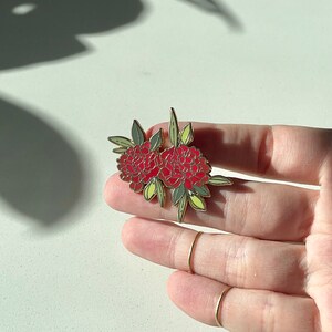 Carnation Pin, Red Carnations Enamel Pin, Ohio State Flower Artwork ...