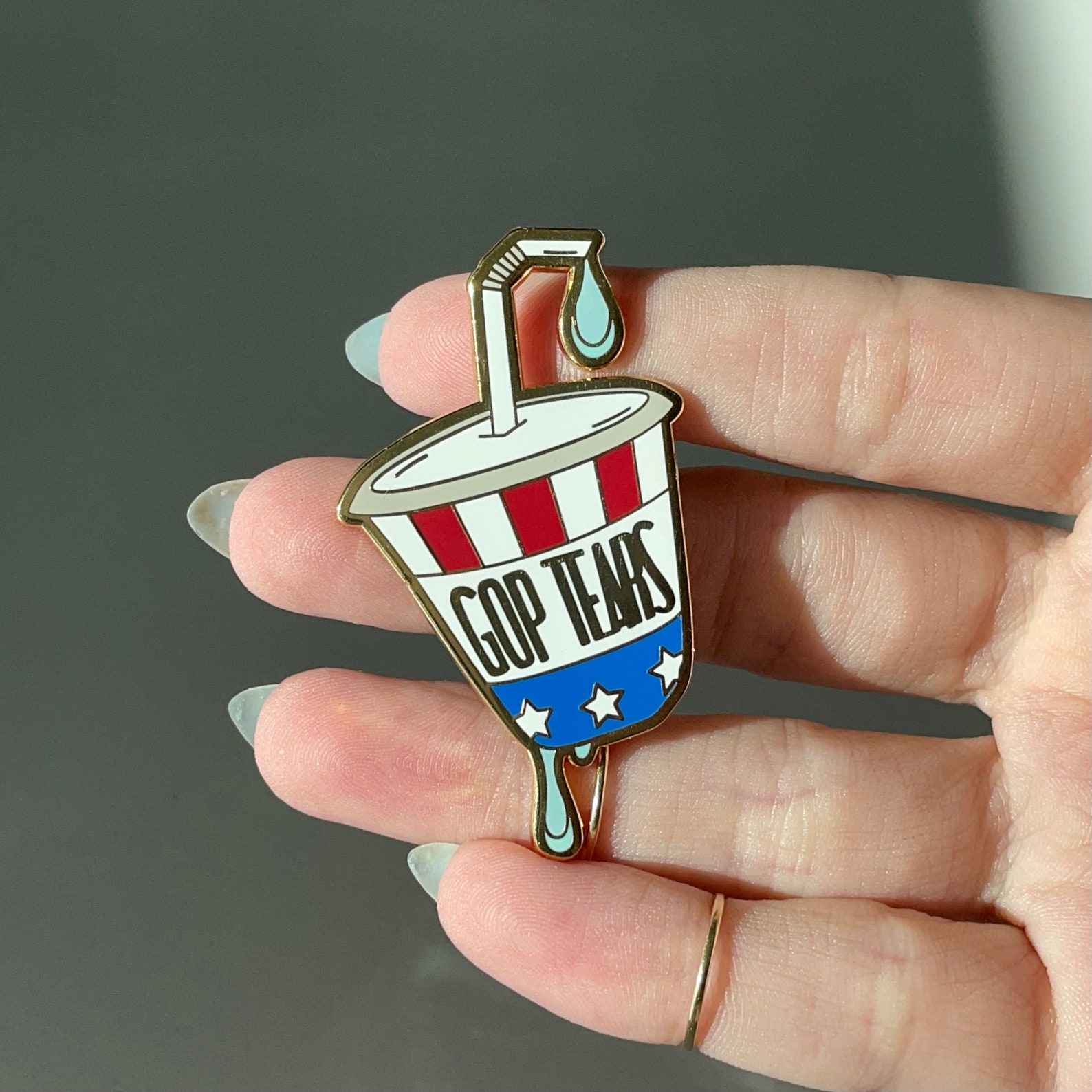 GOP Tears Enamel Pin Political Hard Enamel Pin Funny Pin - Etsy