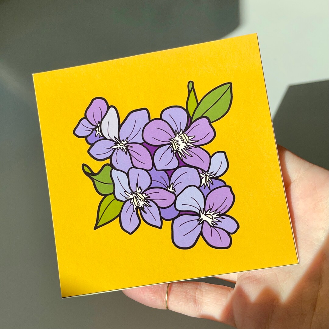 Impression violette commune, illustration de fleur violette ...