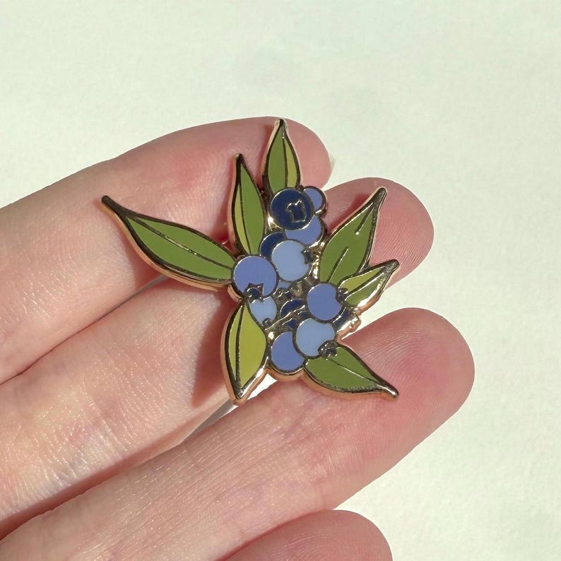 Blueberries, Enamel Pin, Berries, Foraging, Home, Symbol for Wisdom ...