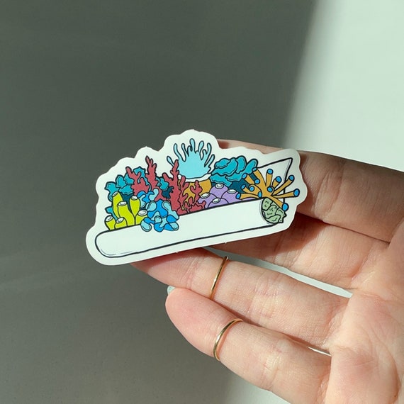 Reefer Sticker Waterproof Sticker Coral Reef 420 Clear | Etsy