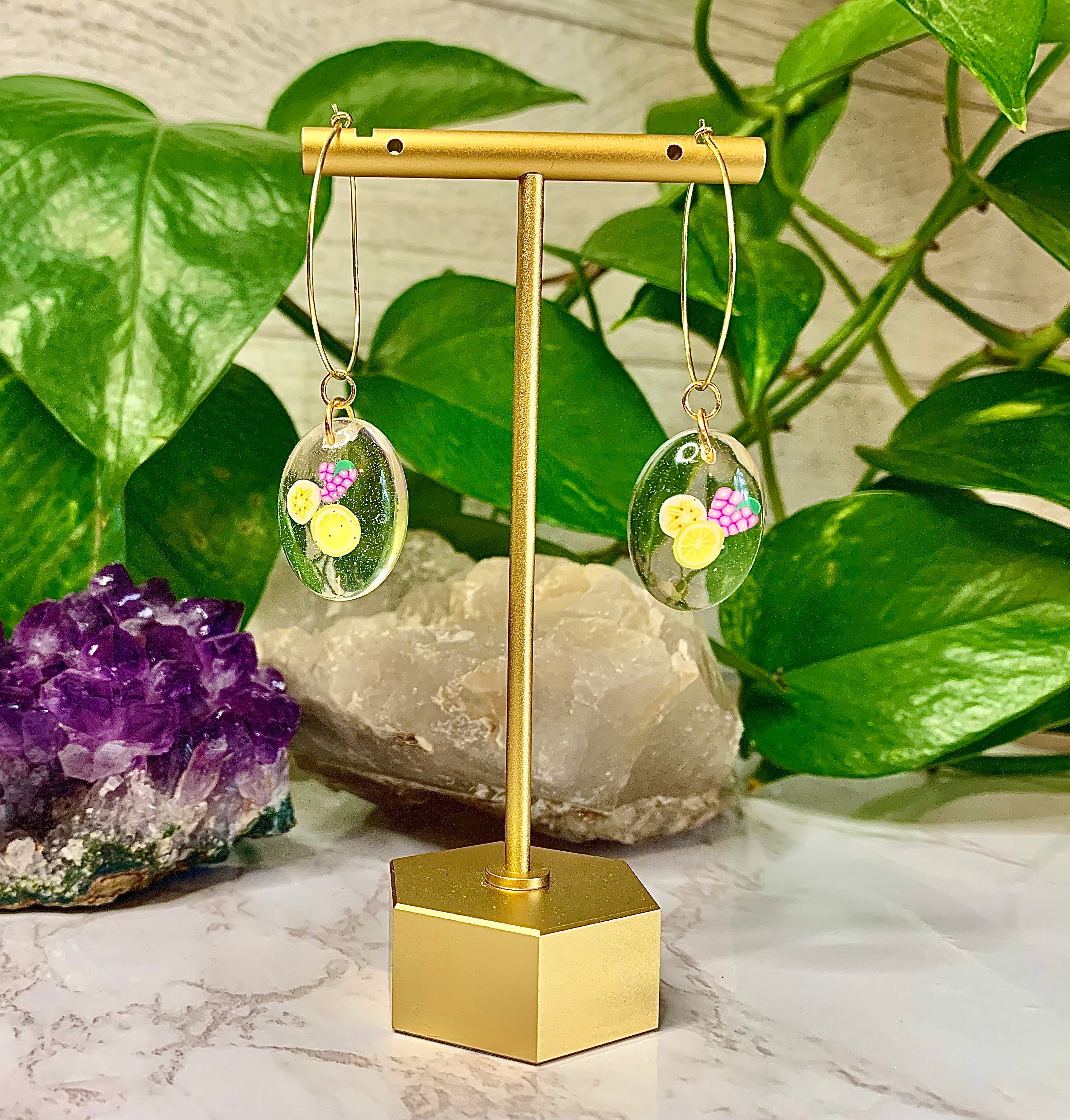 Oval Mixed fruit Hoops | Etsy