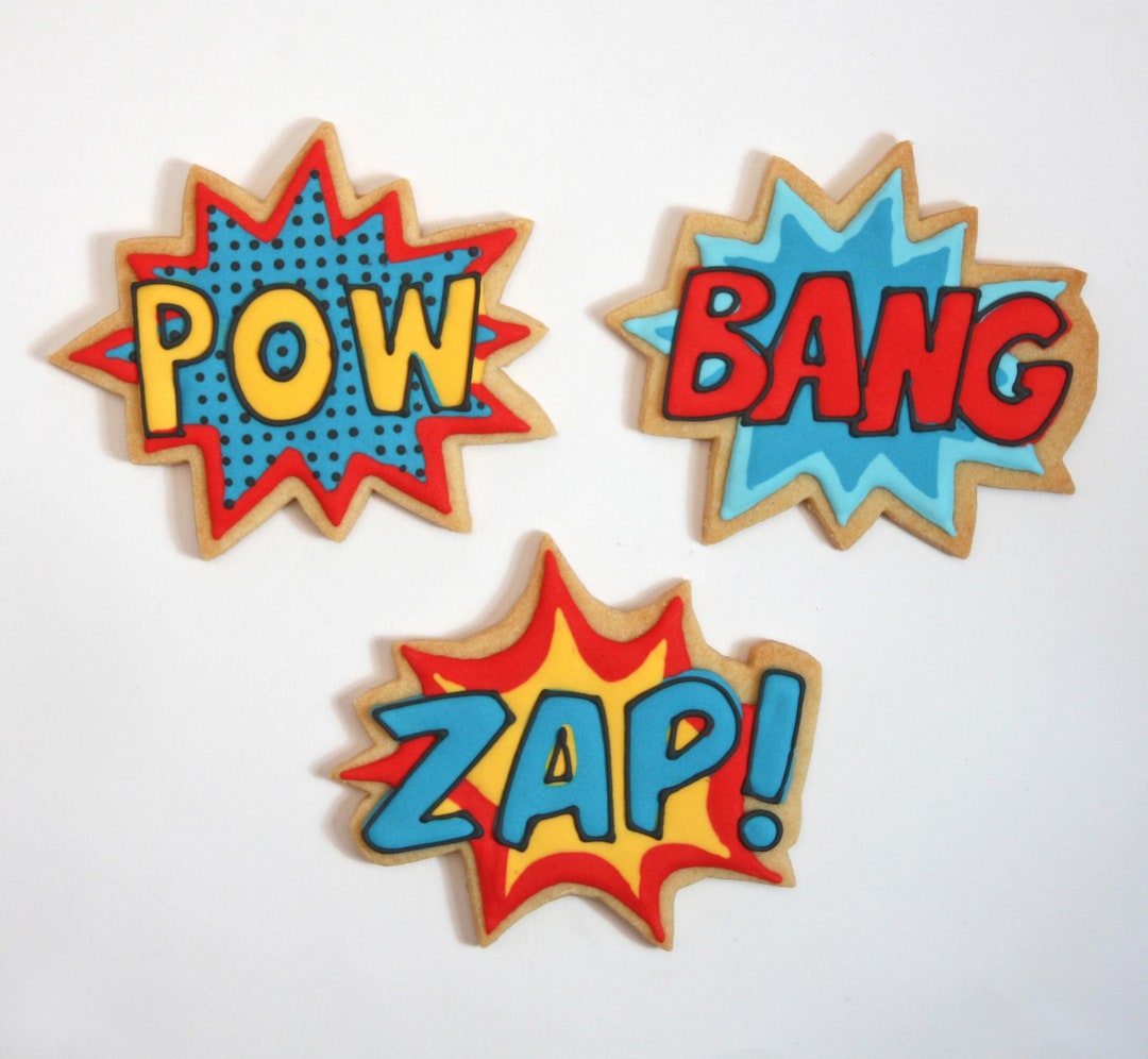 Comic Iced Biscuits - Etsy