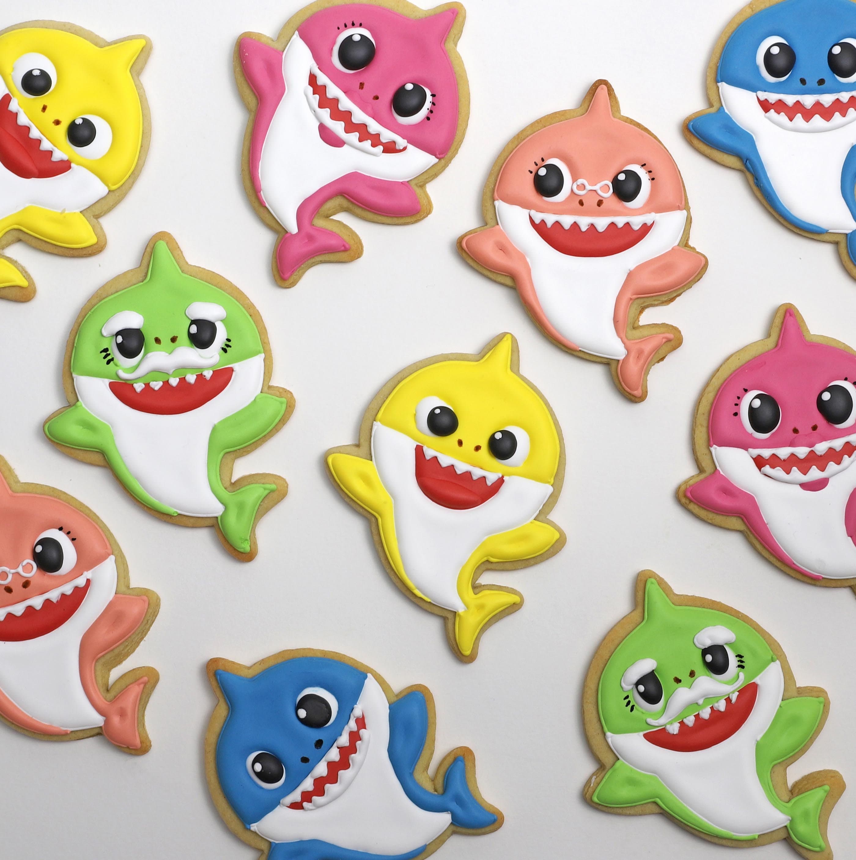 Baby Shark Iced Biscuits - Etsy