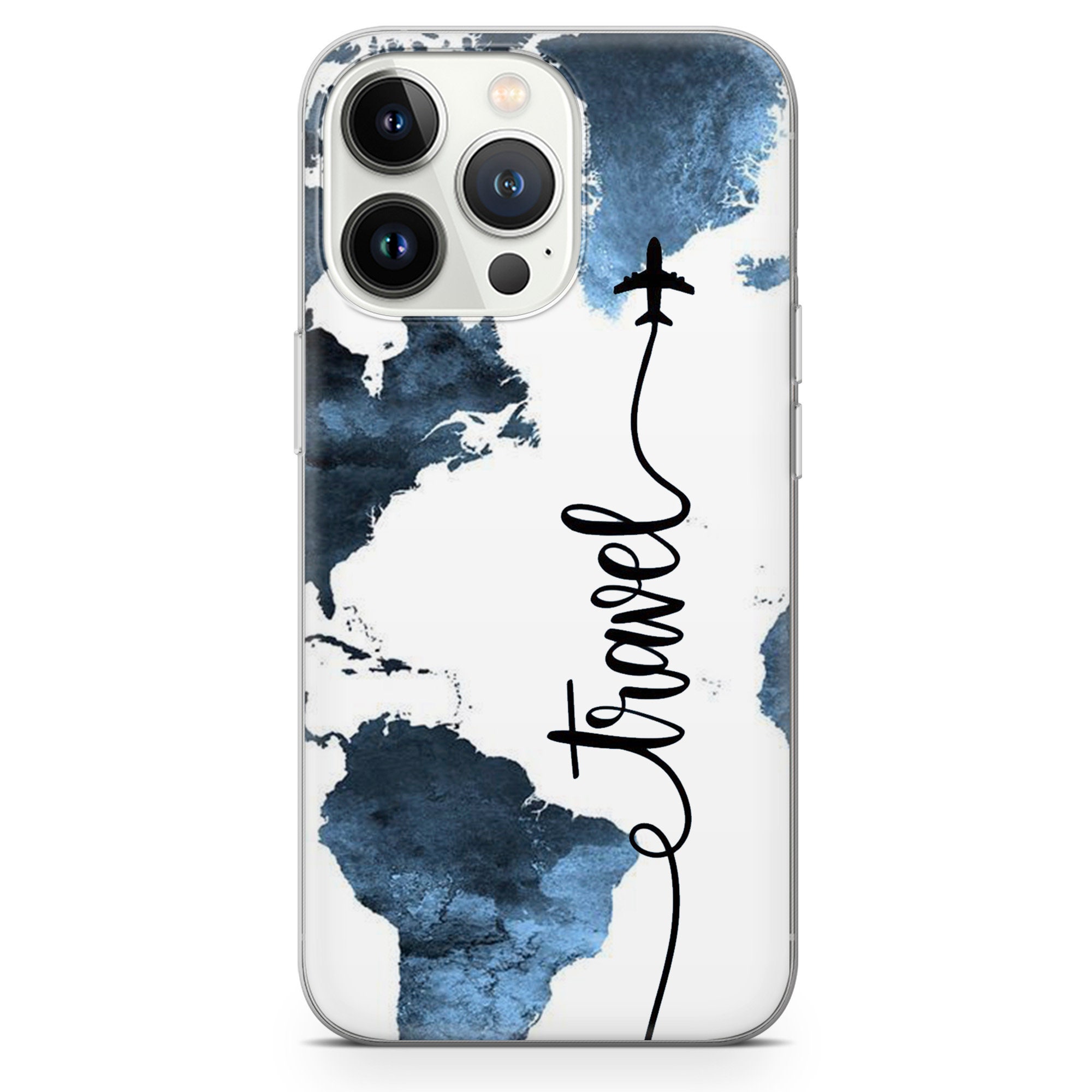 World Map Phone Case Planet Traveler Cover for iPhone 14pro, 13, 12, 11 ...