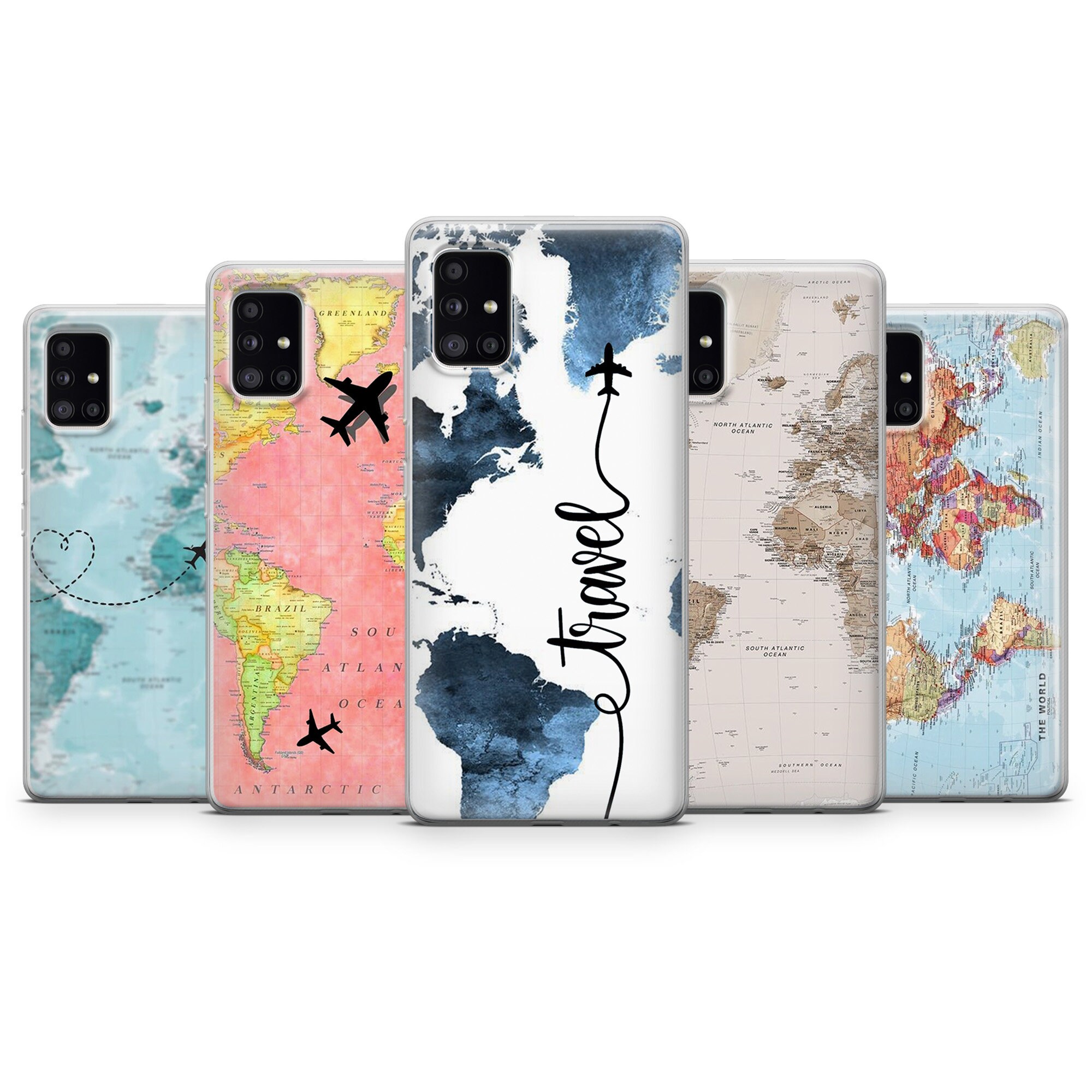 World Map Phone Case Planet Traveler Cover for iPhone 14pro, 13, 12, 11 ...