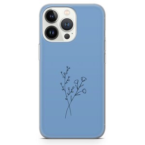 Cute Aesthetic Phone Case Blue Pastel Cover for iPhone 14pro, 13, 12 ...