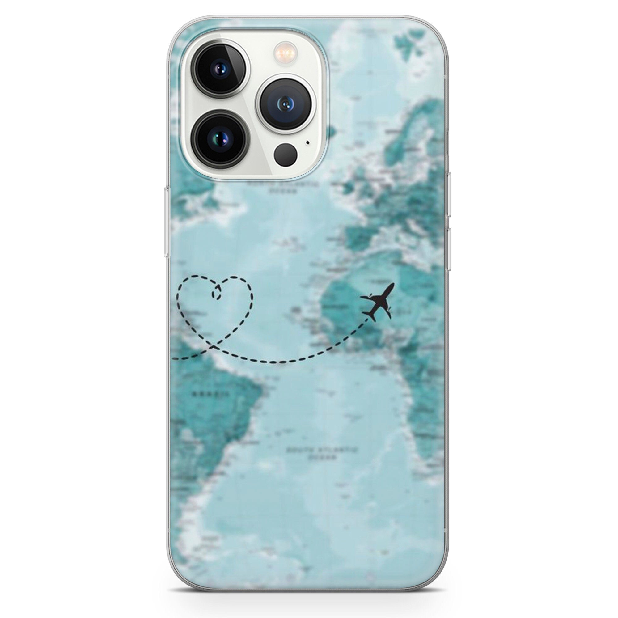 World Map Phone Case Planet Traveler Cover for iPhone 14pro, 13, 12, 11 ...