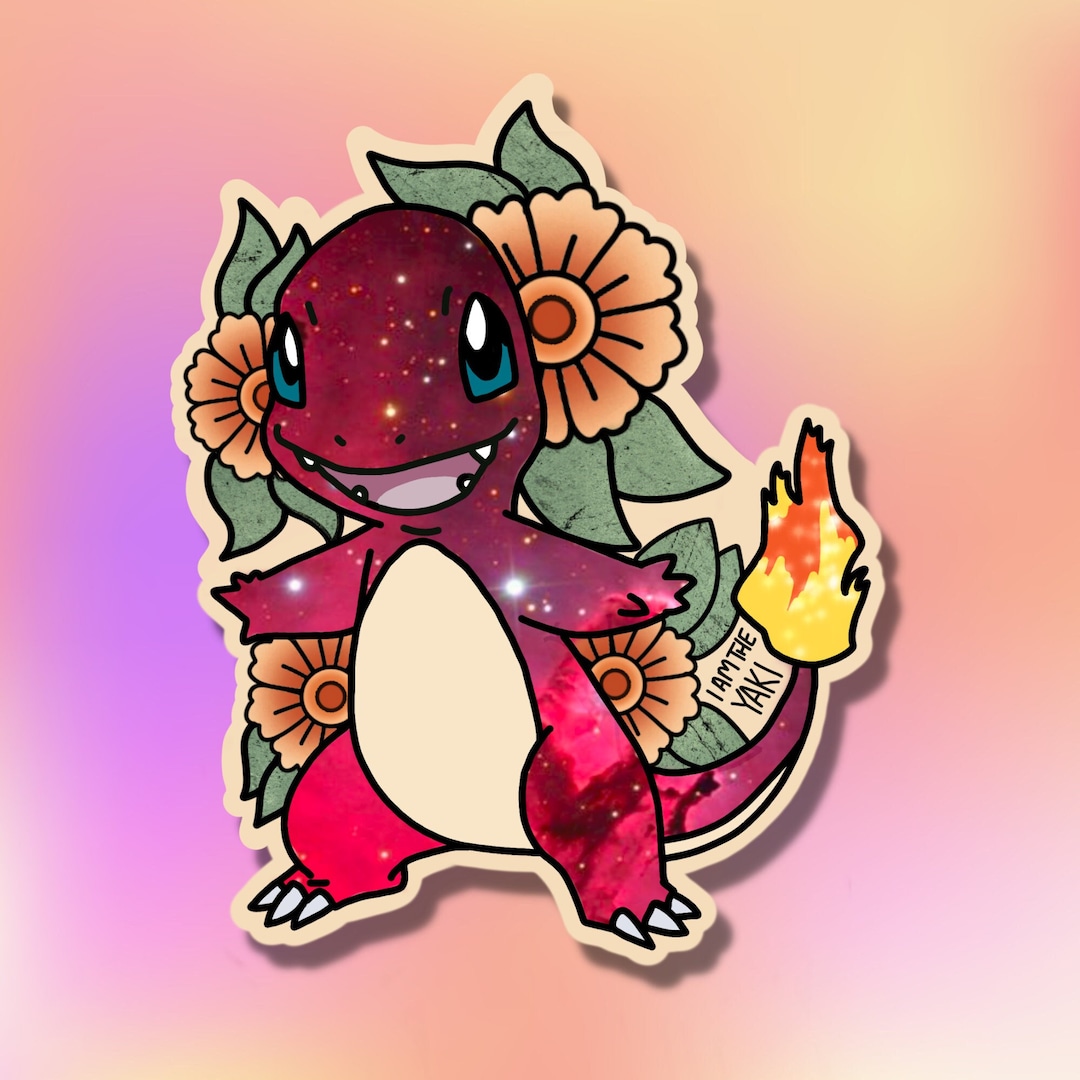Charmander Sticker American Traditional Art Sparkly - Etsy