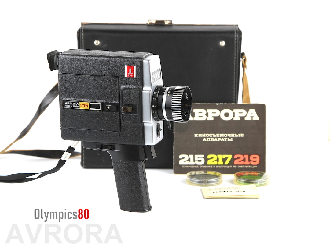 Soviet Film Cinema Movie Camera AVRORA 215 LOMO Lens Agate 14 Zoom 2,8/ ...