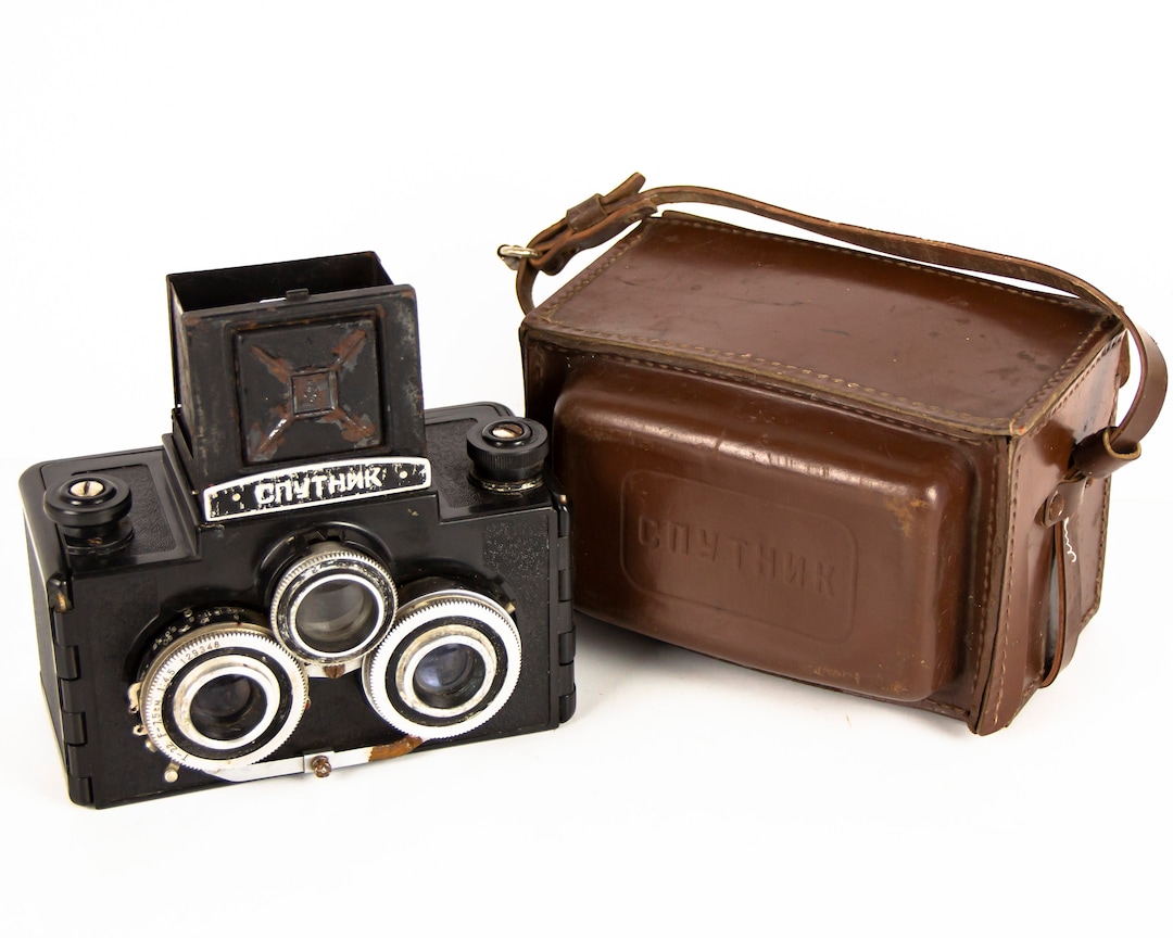 SPUTNIK Soviet Stereo Camera LOMO Lens TRIPLET - 22 (4.5 / 75) 6 X 6 ...
