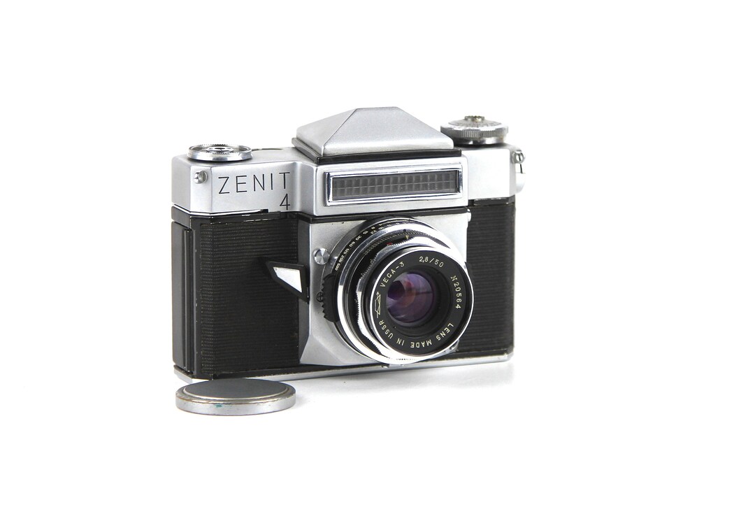 Vintage Soviet Camera ZENIT - 4 Lens VEGA - 3 (2,8 / 50) Mount Bayonet ...