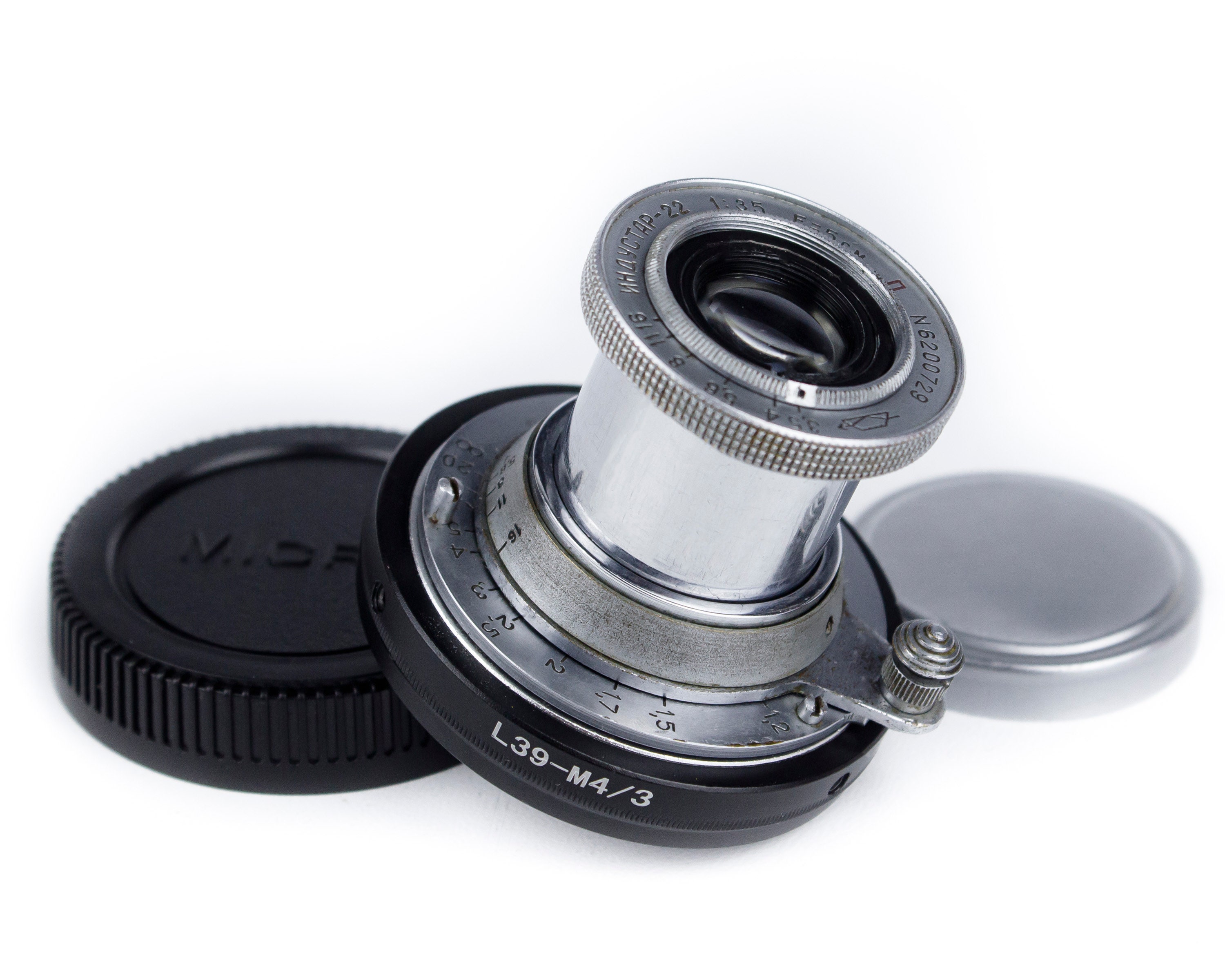 Soviet Lens INDUSTAR 22 Red P 1 : 3.5 F 5cm Copy Leica Mount L39 M39 M4 ...