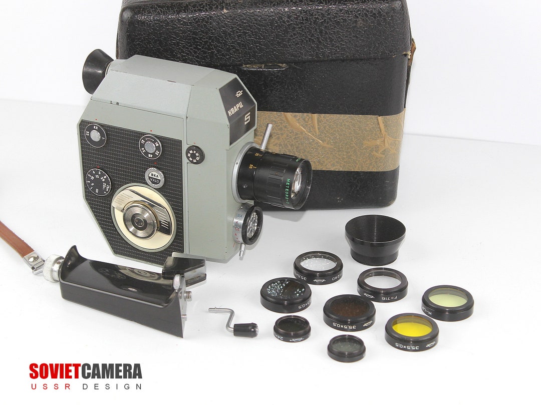 Soviet Film Cinema Movie Camera QUARZ 5 Lens METEOR - 3 ZOOM 2,4/9 - 36 ...