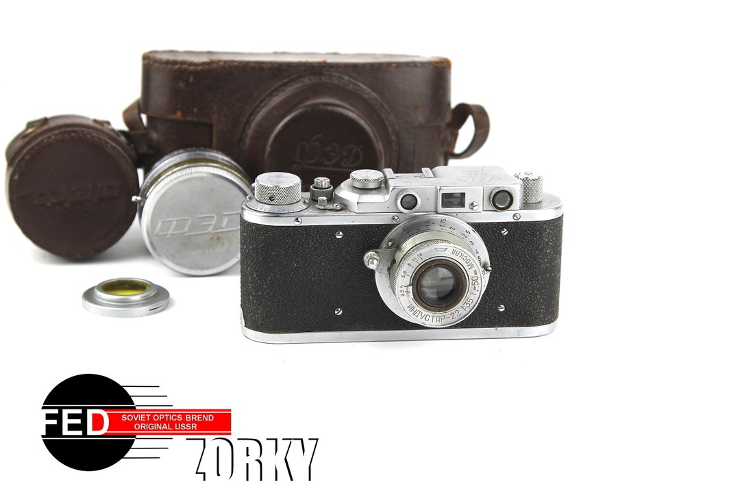 RARE Soviet Camera FED ZORKY Lens Industar-22 (3,5/50) Moscow Copy ...