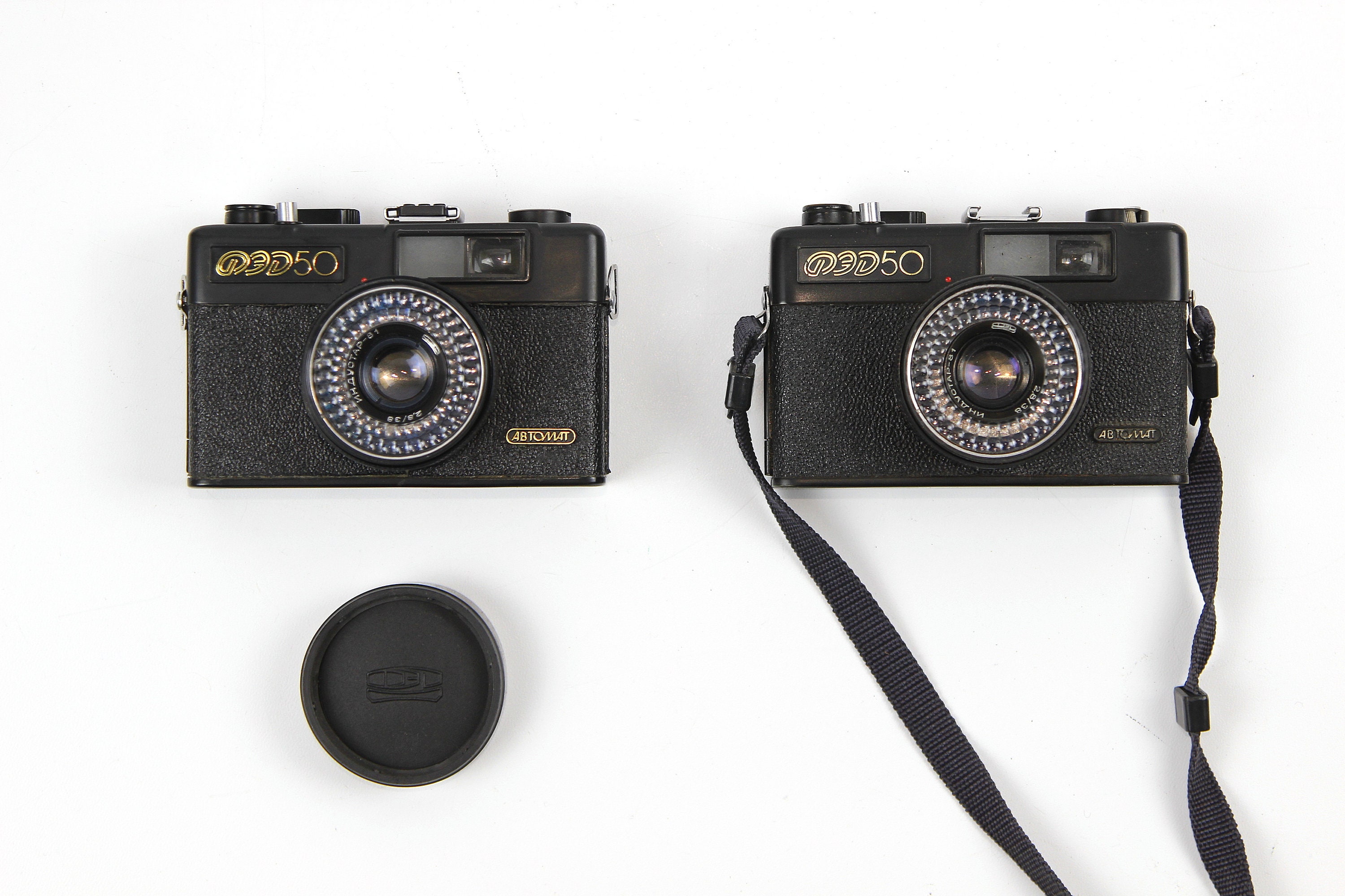 Soviet Camera FED 50 AUTOMATIC Lens INDUSTAR 81 2,8 / 38 2 Pieces Made ...