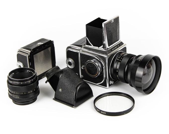 Soviet Camera 6x6 SALUT - S Ttl Lens MIR-3V (3,5/65) Lens VEGA - 12B (2 ...