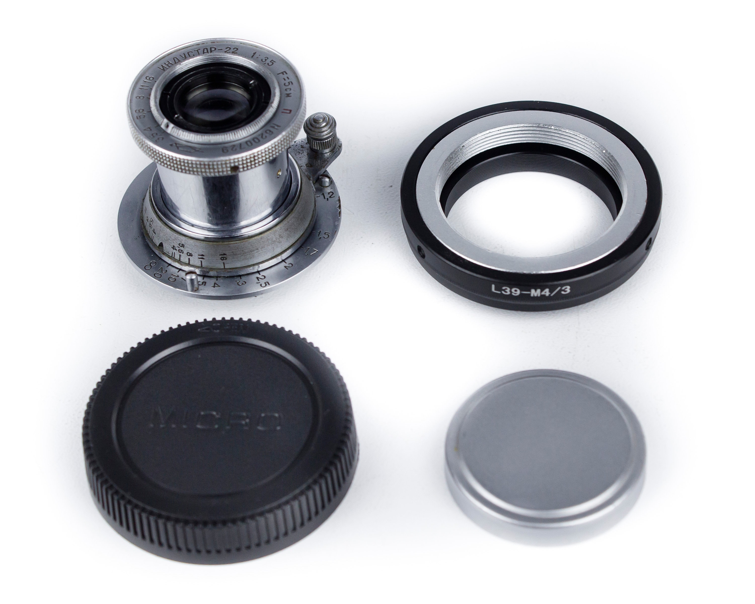 INDUSTAR -22 Soviet Lens 50mm F/3.5 Lens Leica Mount M39 - Micro M4/3 ...