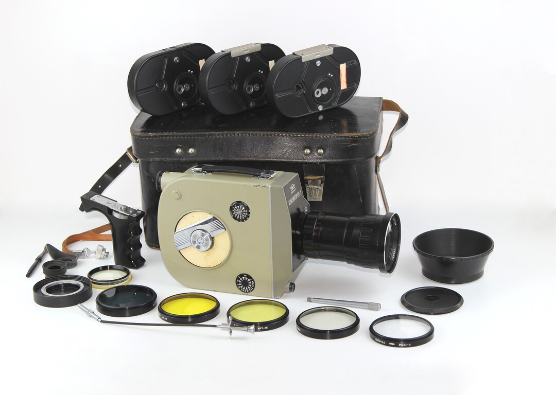Soviet Film Cinema Movie Camera KRASNOGORSK-2 (16 Mm) Lens METEOR 5 - 1 ...