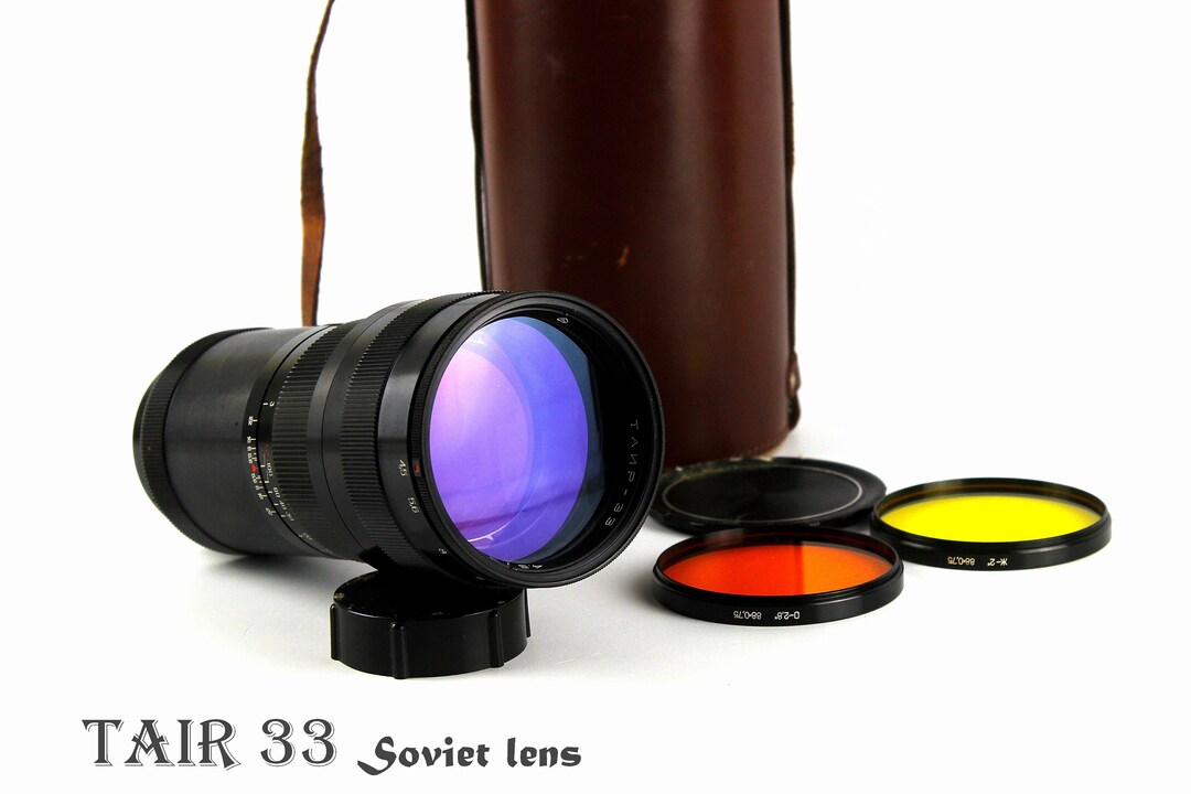 Soviet Lens TAIR 33 4.5 / 300 Telephoto Lens Long Focal Lens Mount KIEV ...