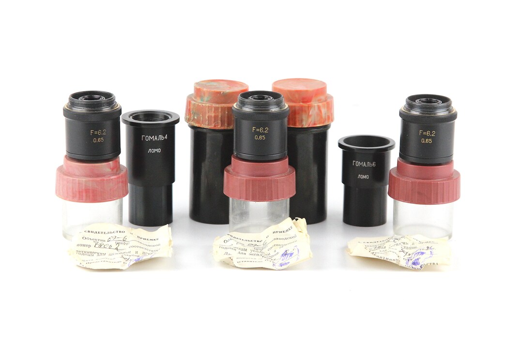 Soviet Lenses, Microscope Eyepieces LOMO GOMAL - 4 (5 Pieces) - Etsy