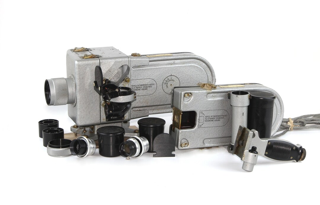 Soviet Aviation Film Camera AKS 2 Lens Jupiter 11 , Helios 33 , RO 3 3M ...
