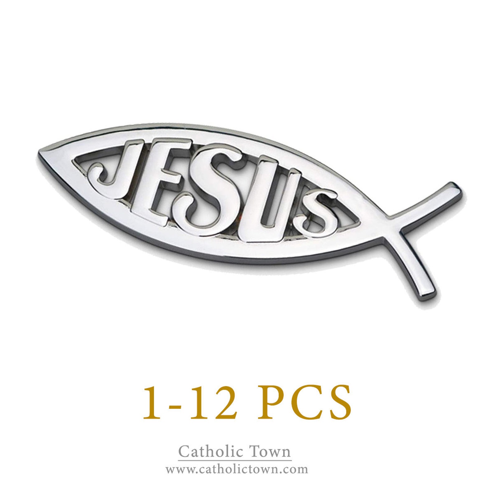 1-12 Car Chrome Emblem Jesus Christian Fish Symbol 3D Decal - Etsy