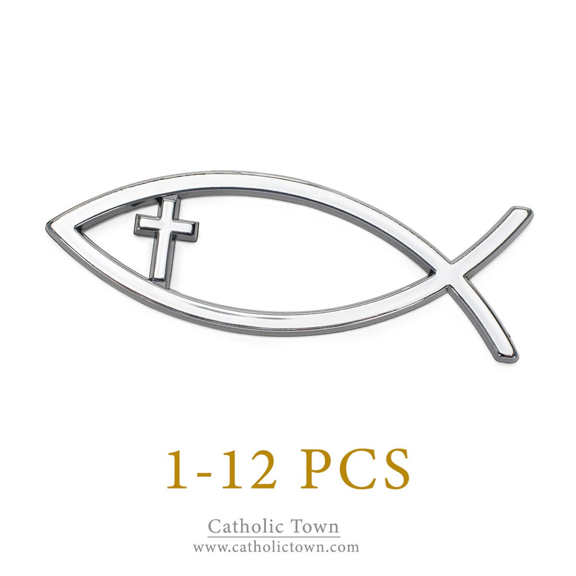 1-12 Car Chrome Emblem Jesus Christian Fish Symbol 3D Decal - Etsy UK
