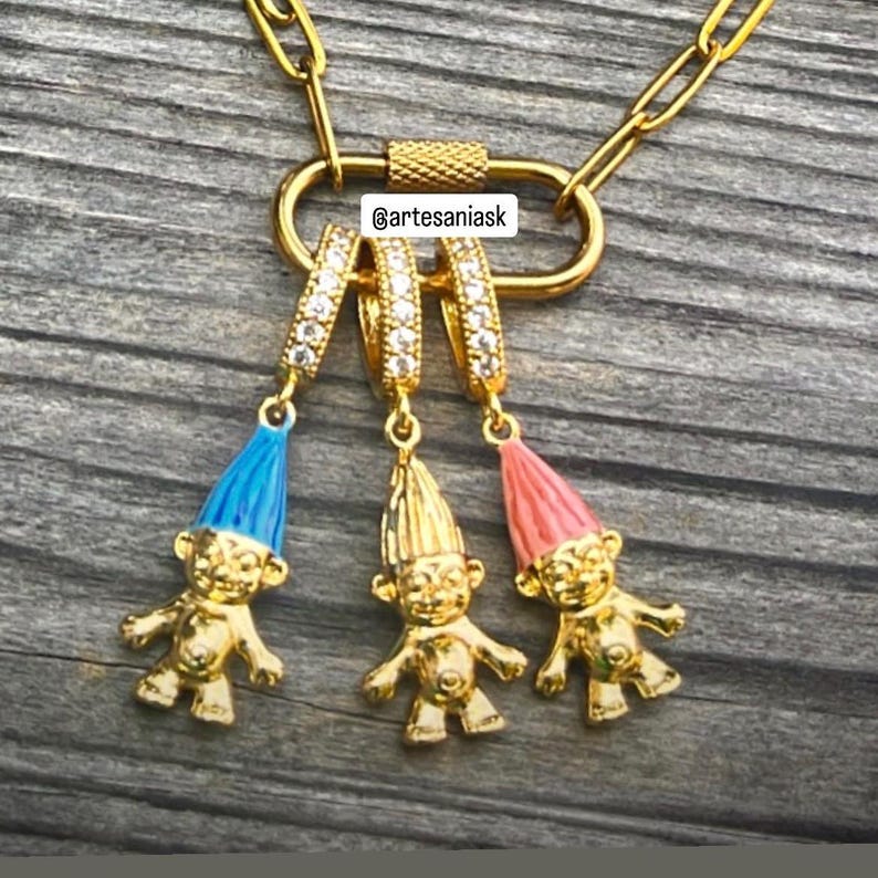 Vintage Troll Pendant Necklace, Gold Plated Zinc Alloy, Retro 90s ...