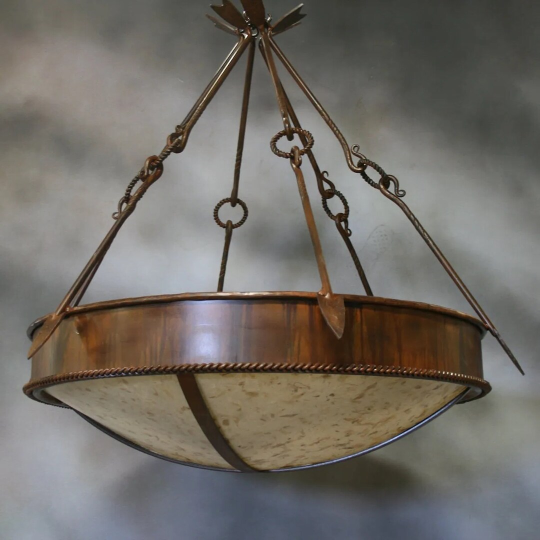 Wrought Iron Chandelier Rustic Farmhouse Pendant Light - Etsy