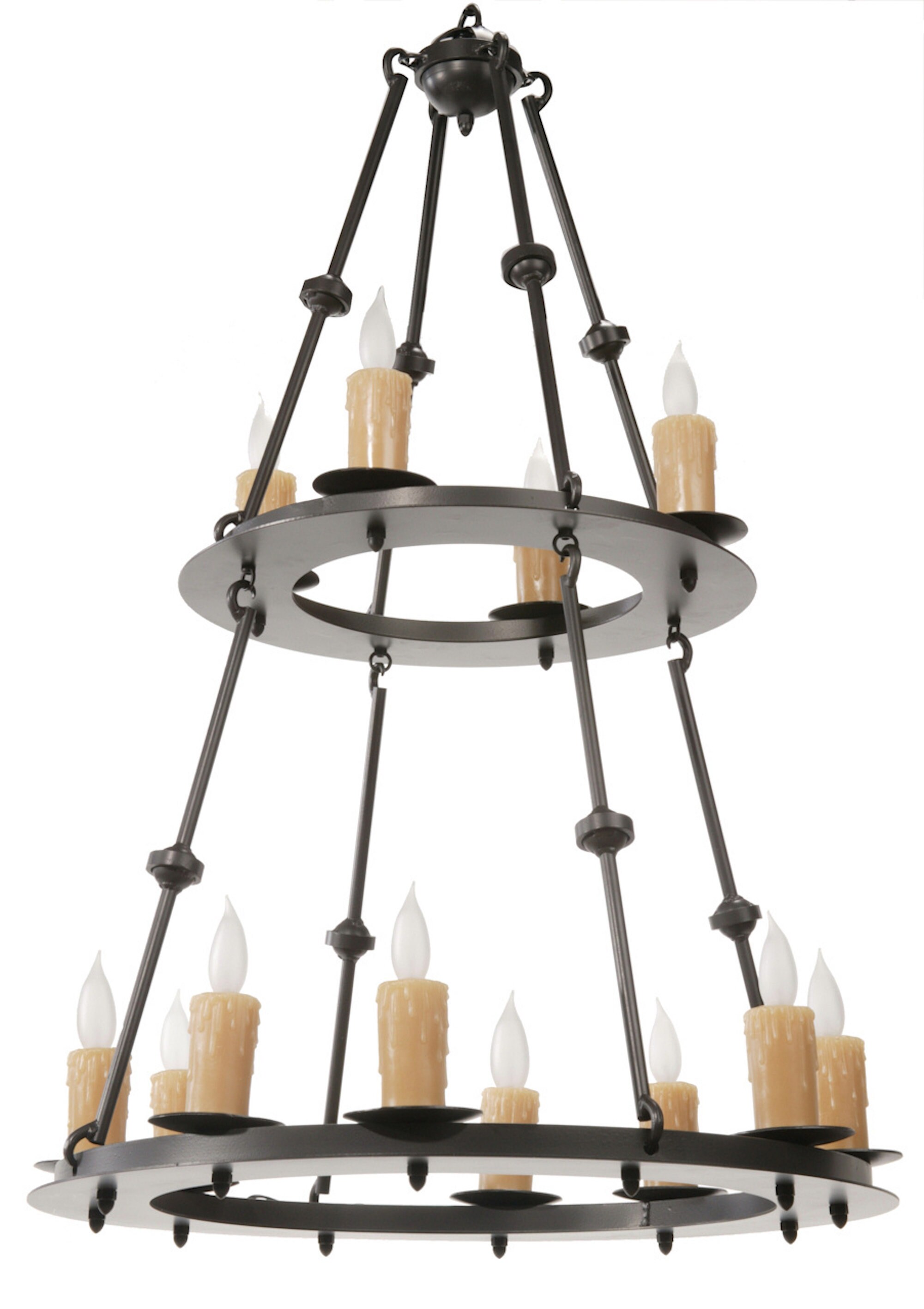 Home & Living Chandeliers & Pendant Lights Round Iron Chandelier Rustic ...