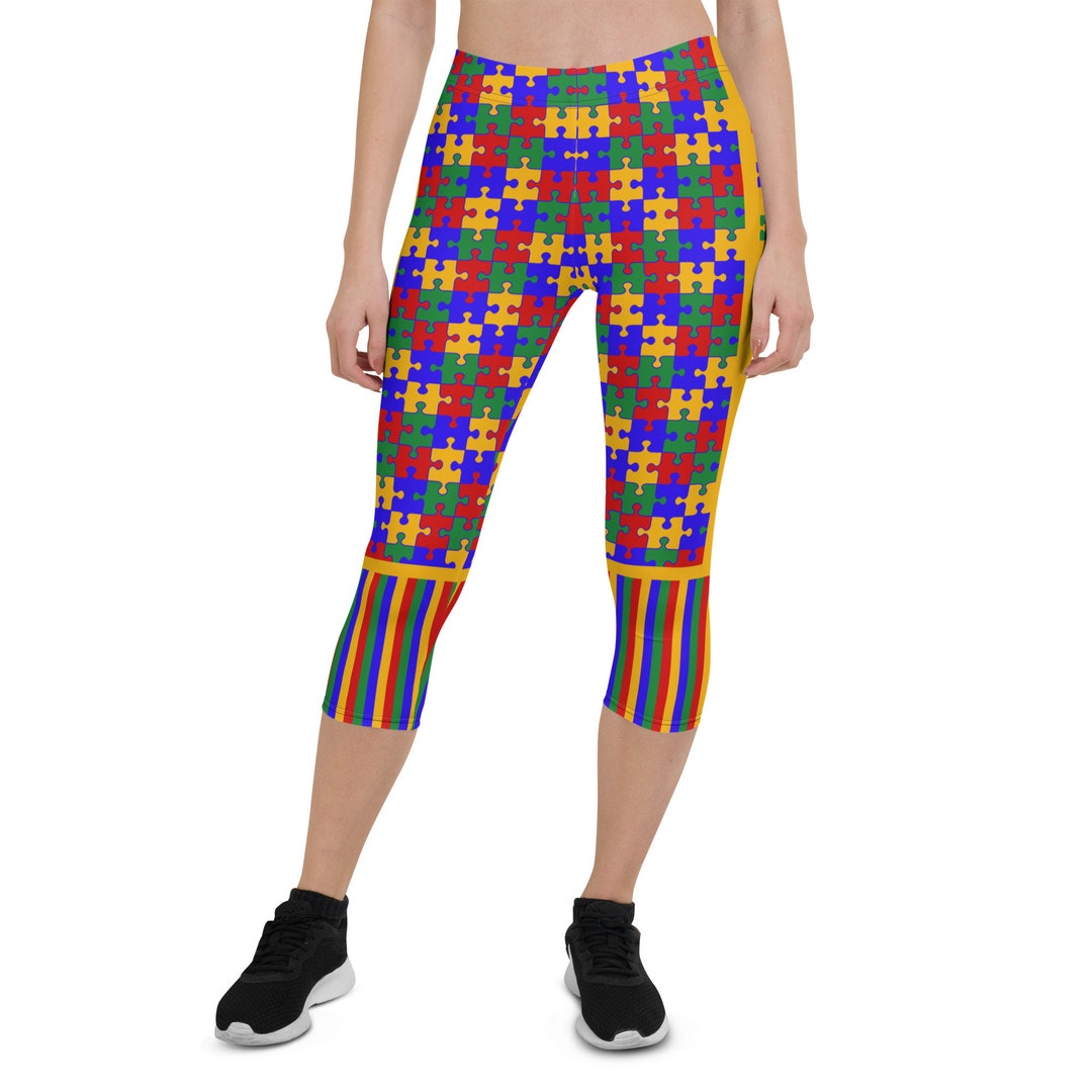Autism Awareness Capri Leggings Autism Acceptance Leggings Autism Mom ...