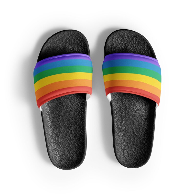 Rainbow LGBTQ+ Women’s Slides Shoes Pride Shoes Support Gay Sneakers ...