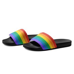Rainbow LGBTQ+ Women’s Slides Shoes Pride Shoes Support Gay Sneakers ...