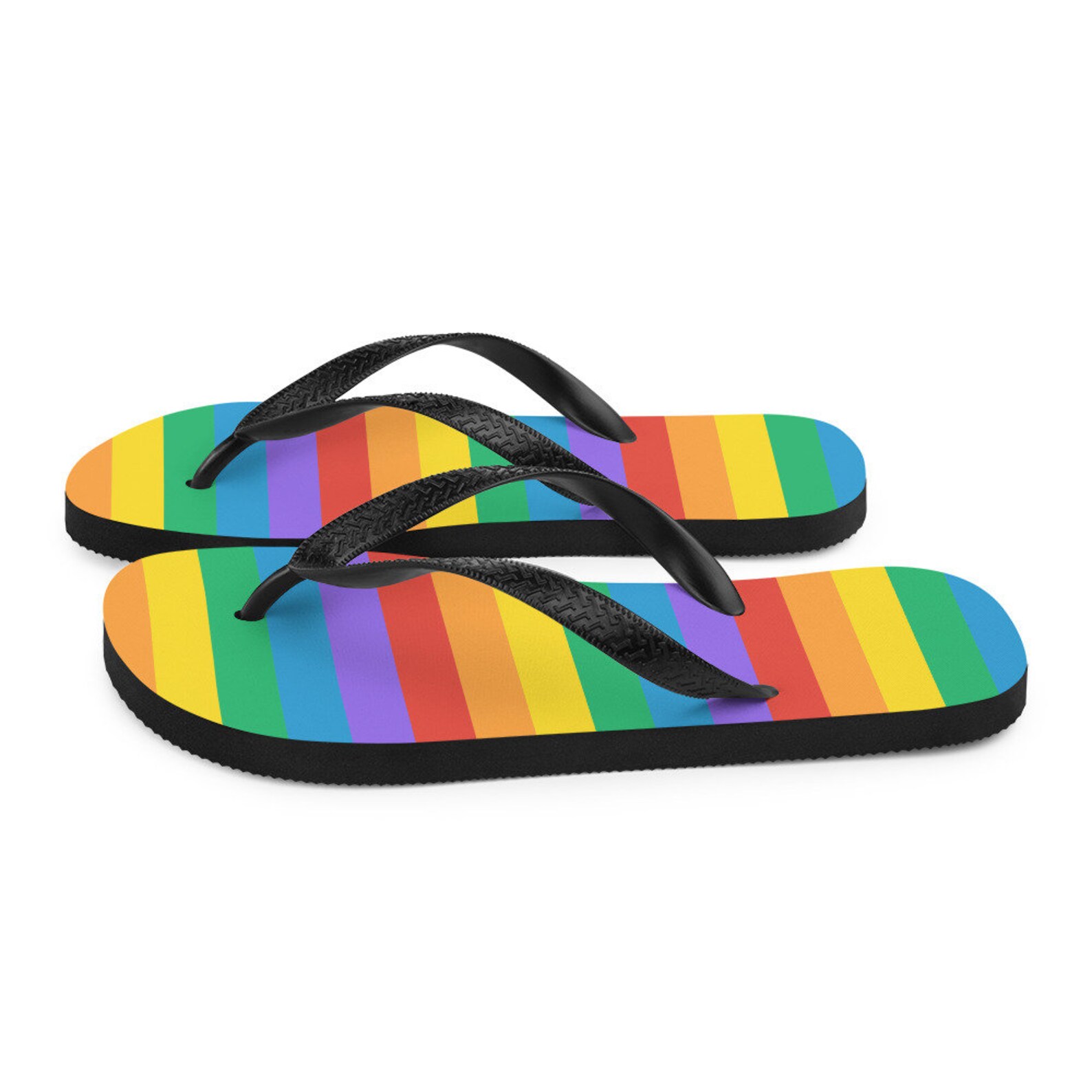 Rainbow LGBTQ+ Flip Flops Shoes Pride Shoes Support Gay Sneakers Gay ...