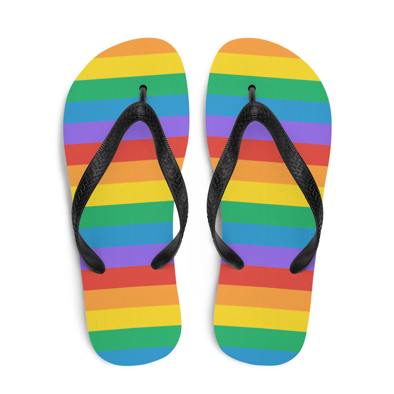 Rainbow LGBTQ+ Flip Flops Shoes Pride Shoes Support Gay Sneakers Gay ...