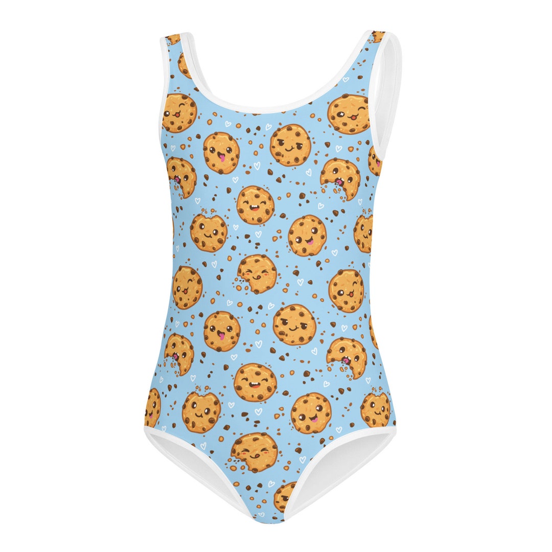 Kids Swimsuit SZ 2T-7 Chocolate Chip Cookies Girls Bathing Suit Pattern ...