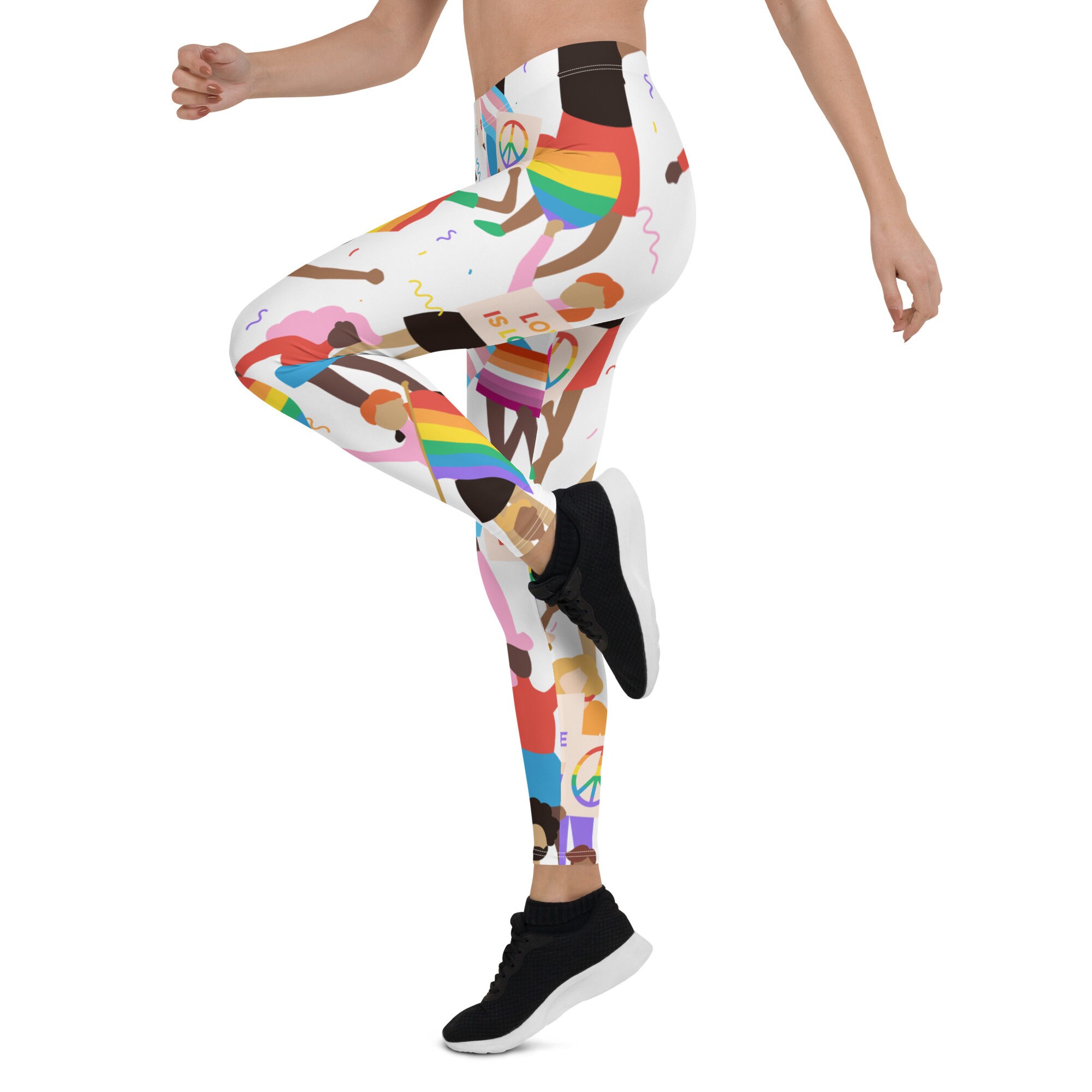 LGBTQ+ Pride Leggings, Rainbow Love Yoga Pants - Etsy