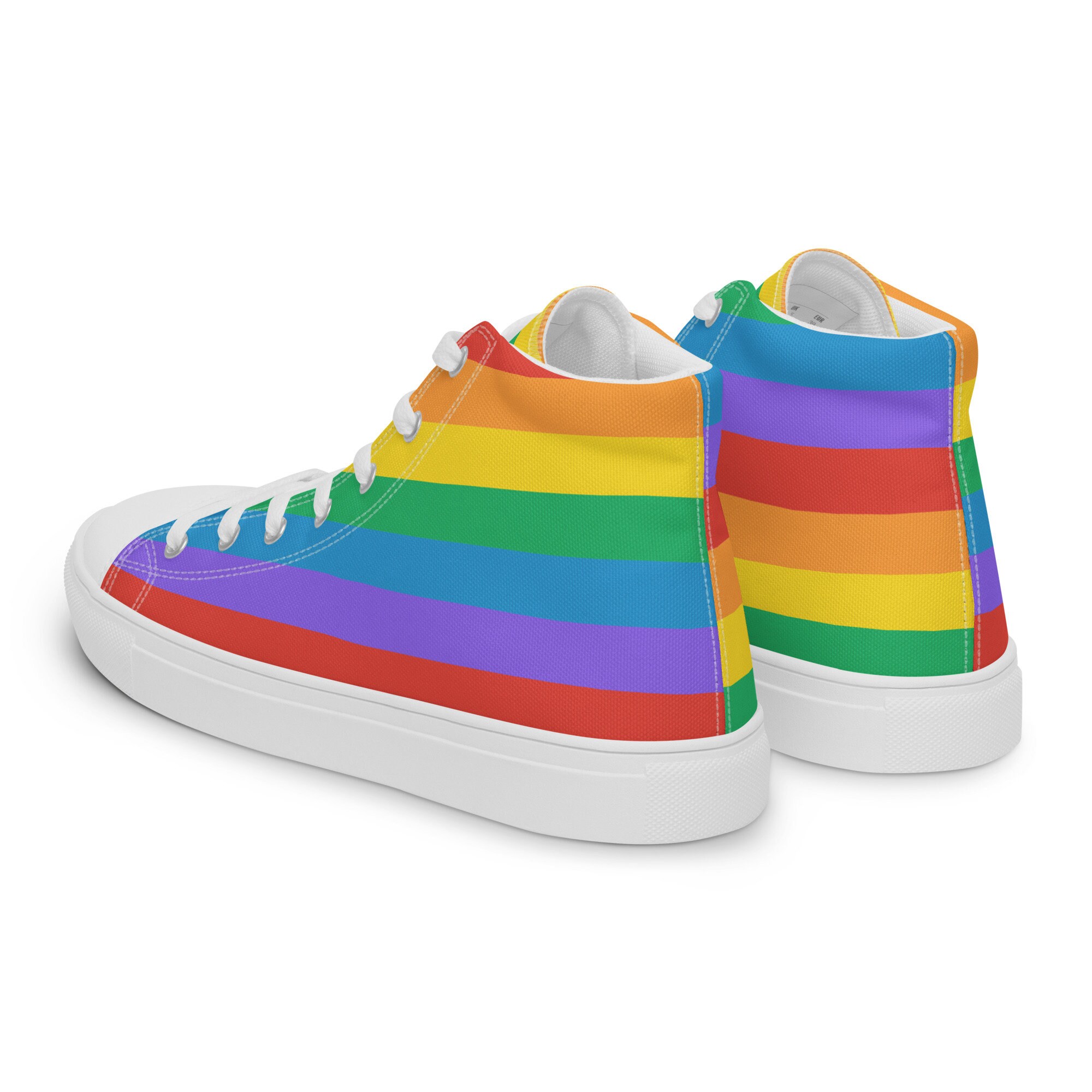 Rainbow LGBTQ+ Women’s High Top Canvas Shoes Pride Shoes Support Gay ...