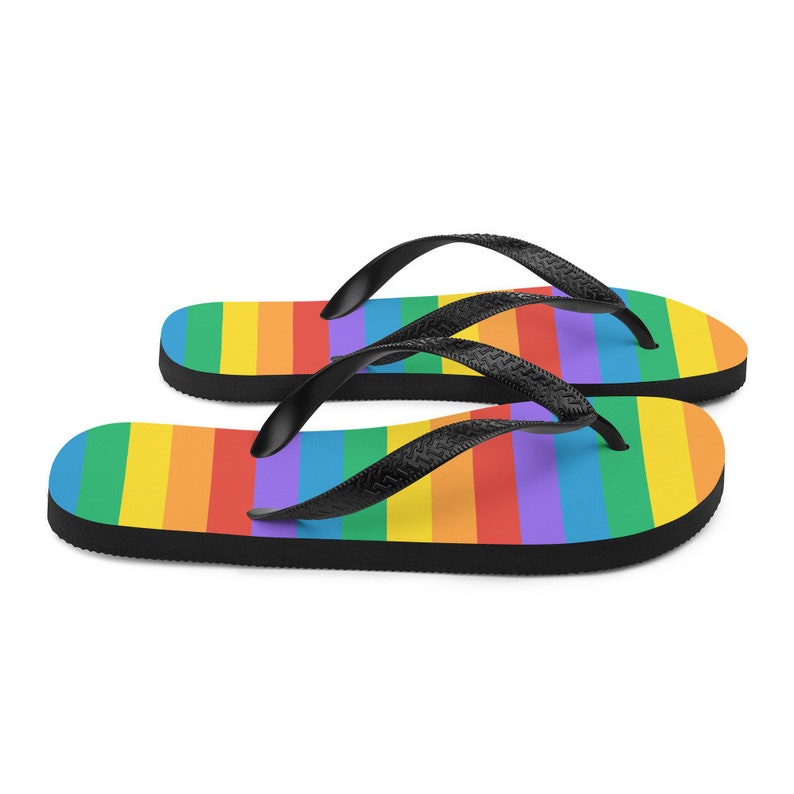 Rainbow LGBTQ+ Flip Flops Shoes Pride Shoes Support Gay Sneakers Gay ...