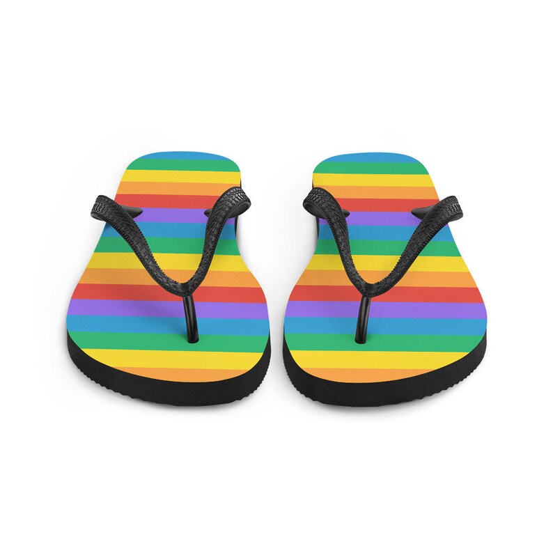 Rainbow LGBTQ+ Flip Flops Shoes Pride Shoes Support Gay Sneakers Gay ...