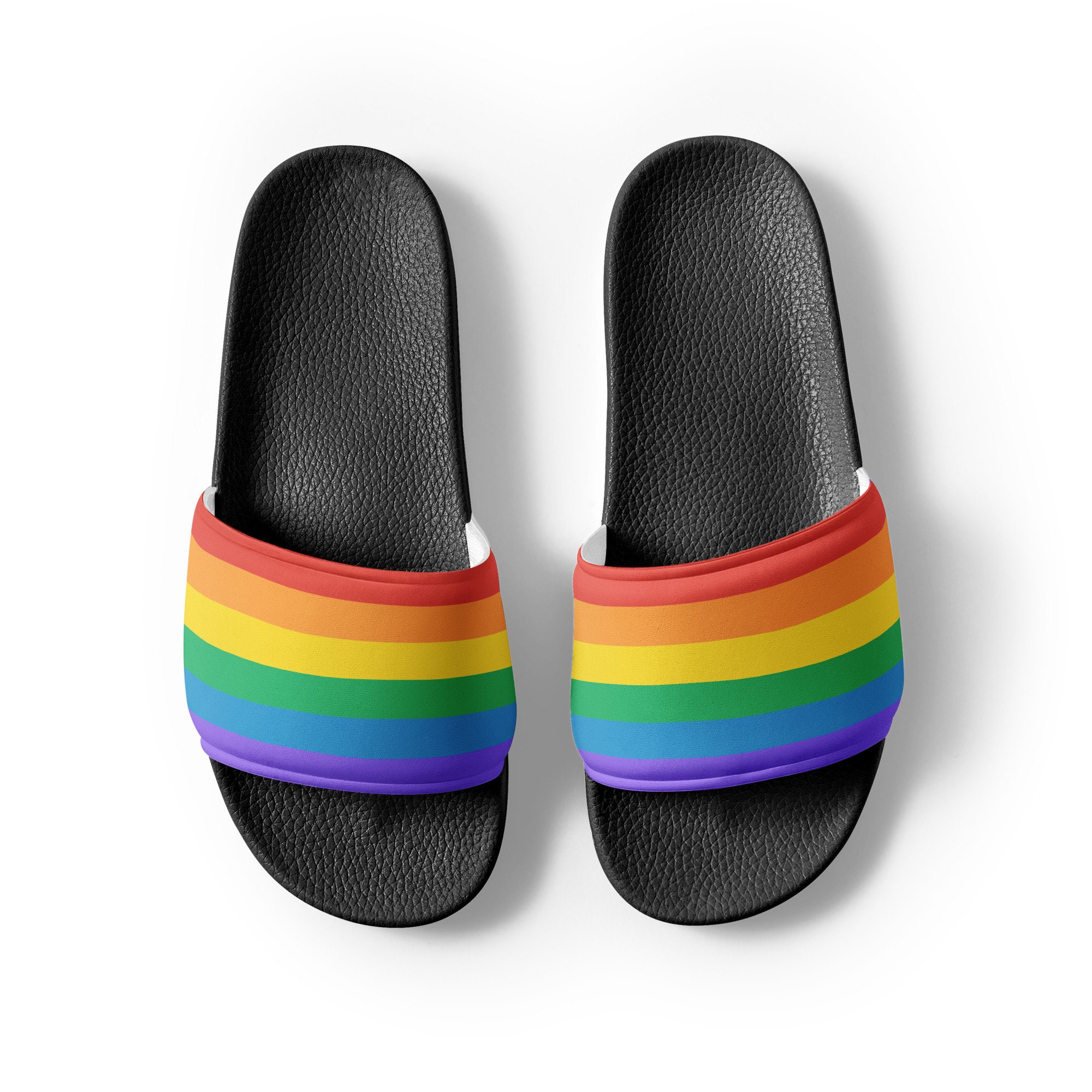 Rainbow LGBTQ+ Women’s Slides Shoes Pride Shoes Support Gay Sneakers ...