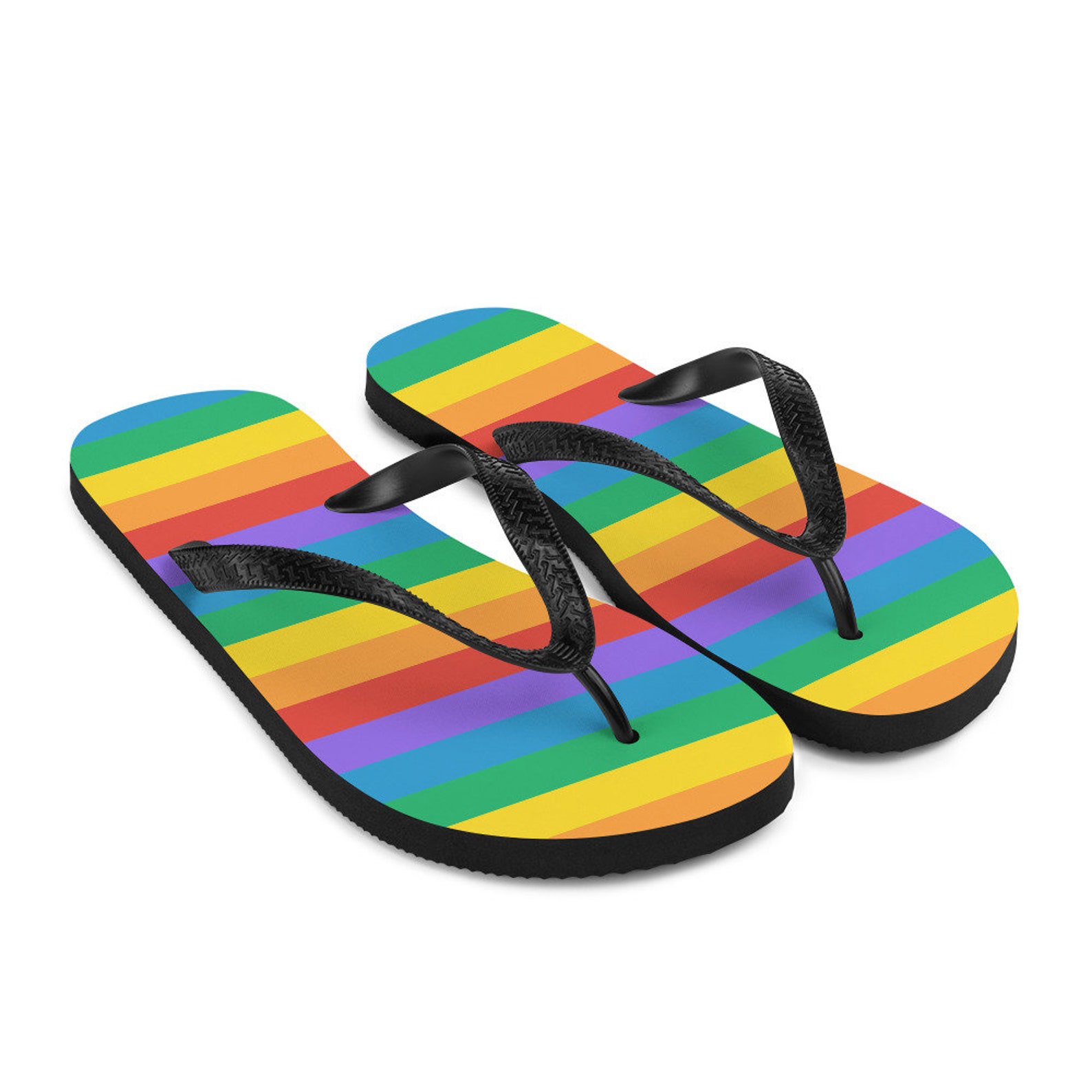 Rainbow LGBTQ+ Flip Flops Shoes Pride Shoes Support Gay Sneakers Gay ...