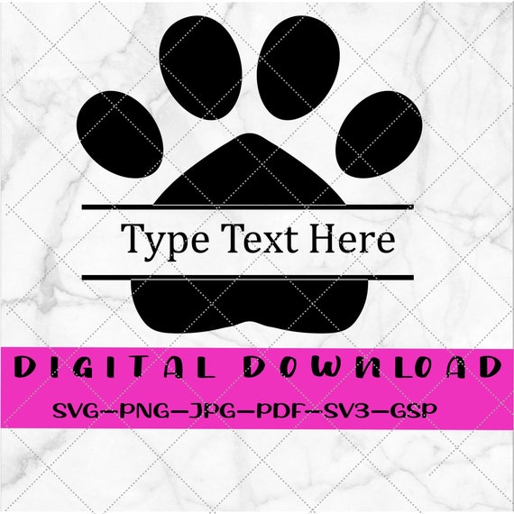 Paw Print Personalized SVG Cut File for Silouette & Cricut | Etsy