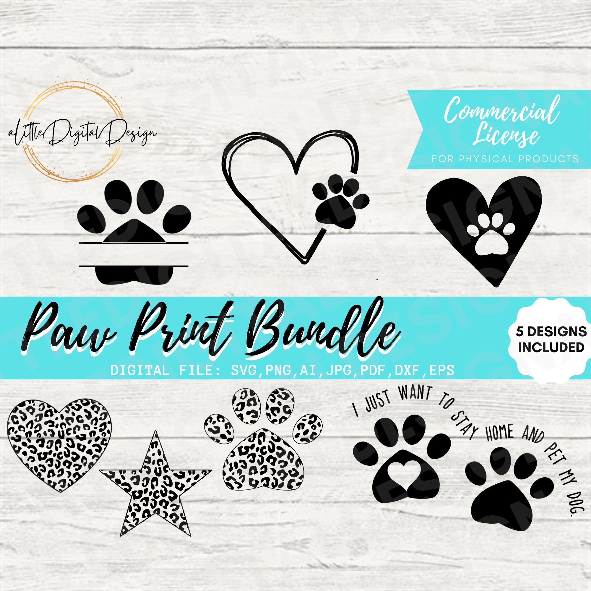 Paw Print SVG Bundle, Paw Print Svg, Dog Paw Svg, Dog Paw Png, Paw ...