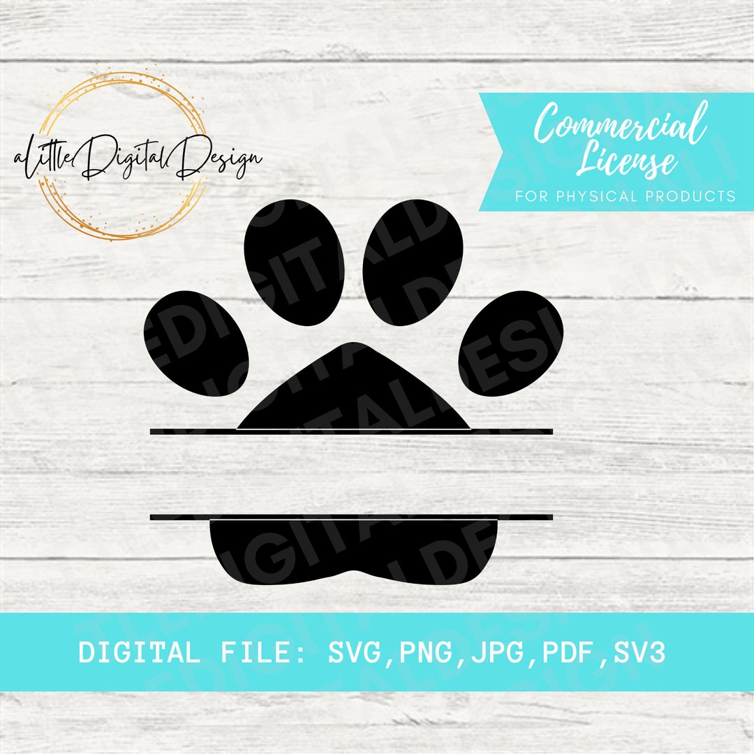 Monogram Paw Print SVG Cut File for Silouette & Cricut | Digital Images ...