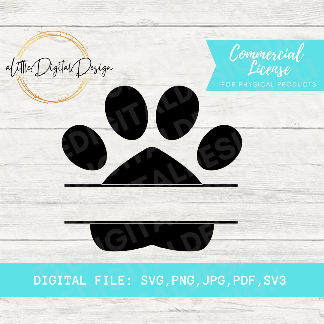 Paw Print Personalized SVG Cut File for Silouette & Cricut | Digital ...