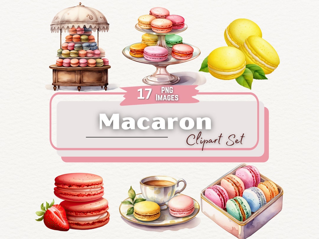 Cute Watercolor Macaron Clipart Set 17 Macaron Illustrations - Etsy
