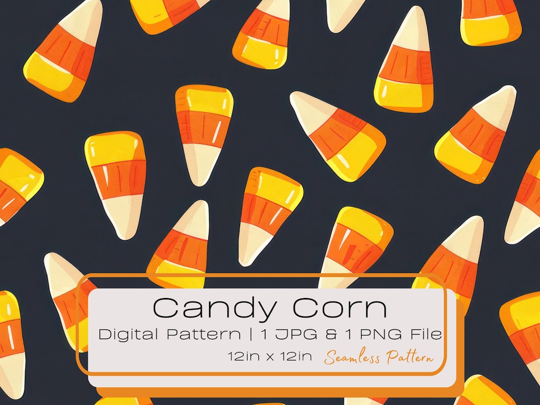 Watercolor Candy Corn Seamless Pattern, Digital Fall Treat Background ...